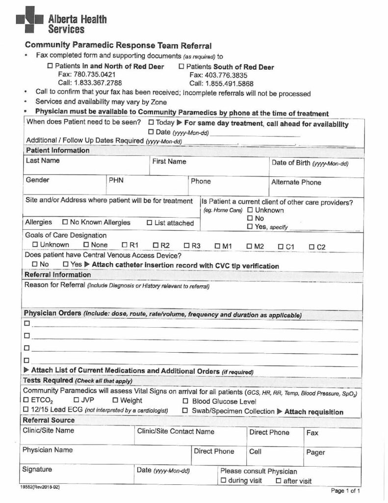 Community Paramedic Response Team - Palliser Primary Care Network